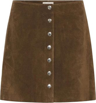 Karen by Simonsen Femme, Jupes, Brun, Taille: 42 FR Leather Skirts
