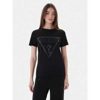 Guess T-Shirt V2YI07 K8HM0 Schwarz Regular Fit