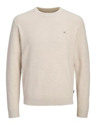 Jack & Jones Jprblurex Tricot &agrave; col Rond pour Homme, Gris Whitecap, M