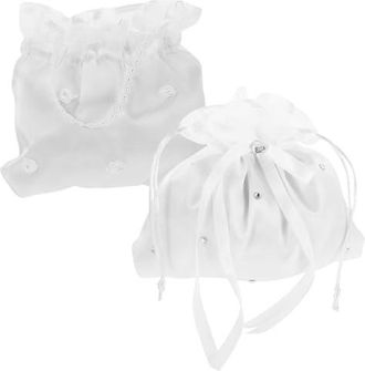 IFUNDOM 2pi&egrave;ces Sac &agrave; Main pour Mariage Pochette Fleurie pour Soir&eacute;e Sac Fourre-tout pour Mari&eacute;e &agrave; Main de Mari&eacute;e pour F&ecirc;te