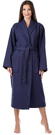 Ladeheid Peignoir de Bain &Eacute;ponge 100% Coton Femme LA40-227 (Bleu Fonc&eacute; (D12), L)