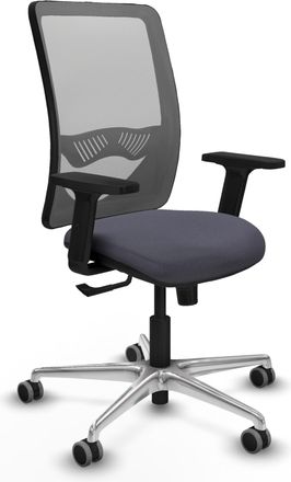 Piqueras y Crespo Grauer Schreibtischstuhl Zulema mit 2D-Armlehnen, h&ouml;henverstellbare Lendenwirbelst&uuml;tze, ausgestattet mit 3 Positionen und Schneidschaum, mit Rollen vo