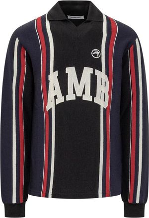 AMBUSH Ambush, Homme, Tops, Bleu, Taille: S Polo Brod&eacute; &agrave; Manches Longues