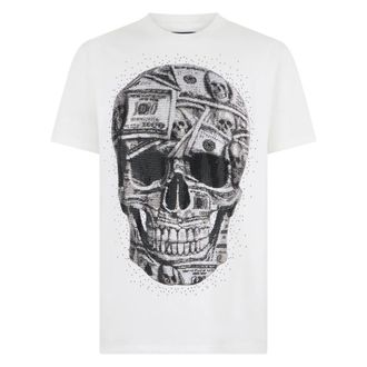 Philipp Plein T-Shirt Rundhals SS Skull - - Tops - Herren - Wei&szlig; - L