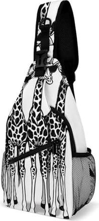 Generic Sacoche Tactique Lunettes de soleil amusantes avec des girafes Mode Sac De Poitrine Casual Sac &agrave; Dos Militaire pour Cyclisme Randonn&eacute;e Voyage