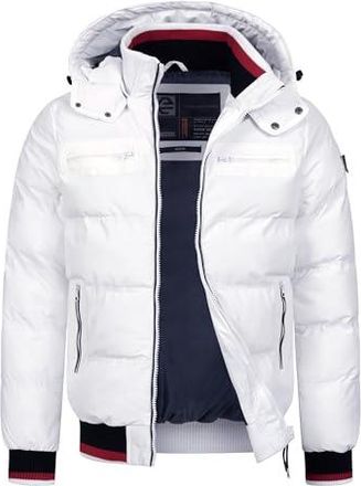 Indicode Hommes Marlon Quilted Jacket | Veste matelassée aspect doudoune Optical white XL