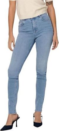 Only Onldruna Hw Skinny DNM Pimbox Pantalon en Jean, Bleu Denim Clair Moyen, 28W / 32L Femmes