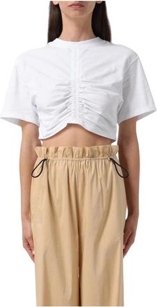 Semicouture Femme, Tops, Blanc, Taille: 38 FR Haut Court à Manches Courtes