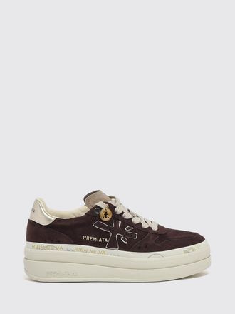 Premiata Baskets Micol en cuir et daim avec semelle plateforme