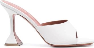 Amina Muaddi Femme, Chaussures, Blanc, Taille: 37 EU Mules en Cuir Blanc
