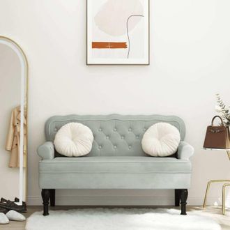 vidaXL Vidaxl - Banc avec dossier gris clair 119,5x64,5x75 cm velours