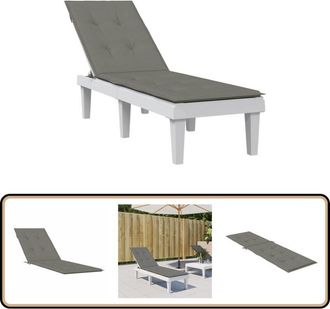 vidaXL Liegestuhl-Auflage Melange Dunkelgrau (75+105)x50x3 cm Stoff - Gartenstuhlkissen - Liegeplatzmatte - Outdoorkissen - Sitzkissen - Balkondekoration