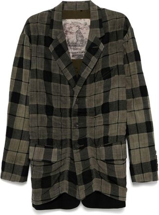 Ziggy Chen Sakko mit Karomuster - Grau