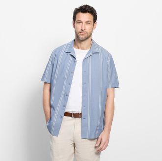 Olymp Kurzarmhemd OLYMP, Herren, Gr. XXL, N-Gr, blau, Obermaterial: 100% Baumwolle, regular fit normal, Hemden, Freizeithemd, regular fit, Reverskragen