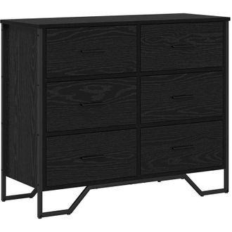 vidaXL Commode Ch&ecirc;ne noir 91 x 35.5 x 74.5 cm Bois ding&eacute;nierie Vidaxl