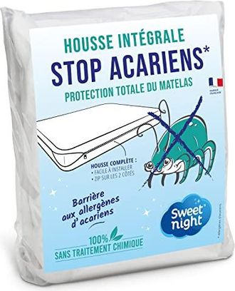 Sweet Night Sweetnight Vollmatratzenbezug 140x190 cm Wanzen und Anti-Milben | Schützt Ihre Matratze vollständig | Reißverschluss | ohne chemische Behandlung | Tie
