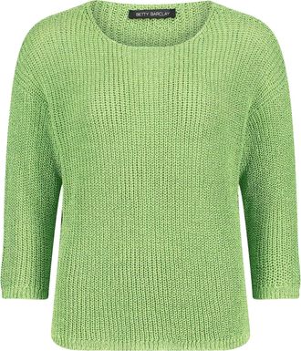 Betty Barclay Damen Basic-Strickpullover mit Rippenstruktur 42, Opaline Green
