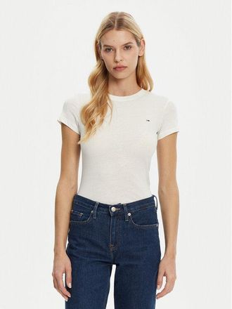 Tommy Jeans T-Shirt DW0DW20459 Wei&szlig; Slim Fit