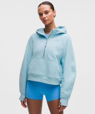 lululemon Scuba Oversized-Hoodie mit halblangem Rei&szlig;verschluss f&uuml;r Frauen - Gr&ouml;&szlig;e XL/2XL in Foam Cloud