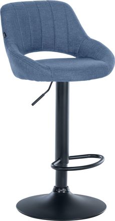 Clp Barhocker Milet I Stoff-Bezug I Drehbarer Barstuhl, Farbe:blau, Gestell Farbe:schwarz