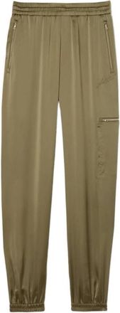 Lacoste Femme, Pantalons, Vert, Taille: 36 FR Pantalon de surv&ecirc;tement oversize en satin