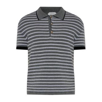 Versace Gestreiftes Polohemd - - Tops - Herren - Grau - L