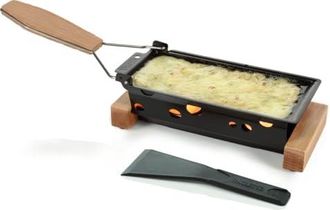 Boska Boska Partyclette ToGo Oslo/Set à raclette/Pratique à apporter/Spatule compris/Noir/Brun / 32,4 x 8,7 x 11,4 cm