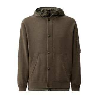 C.P. Company C.p. Company, Homme, Pulls, Brun, Taille: S Gilet &agrave; Capuche R&eacute;versible