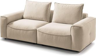 Studio Copenhagen home24 2,5-Sitzer Sofa Beige Webstoff Saia 208 x 80 x 99cm Modern