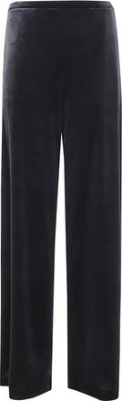 Emporio Armani Femme, Pantalons, Noir, Taille: 40 FR Velvet Wide-Leg Pants