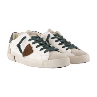Philippe Model Mens Prsx Low Man Sneakers - Philippe Model Leather White Shoes