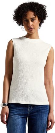 Street One Damen A323303 Strukturtop mit Turtleneck, Off White, 40
