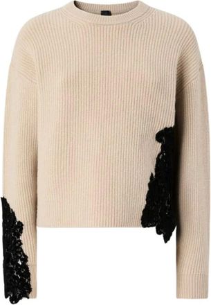 Pinko Pinko, Femme, Pulls, Beige, Taille: 40 FR Tricots ras du cou