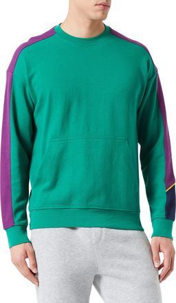 Benetton Herren Pullover G/C M/L 3CMAU1035 LANGÄRMLIGES Sweatshirt MIT Rundhalsausschnitt, Grüne Details 903, XXXL