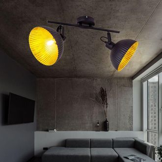 Globo Lighting Deckenleuchte Deckenlampe Deckenspot verstellbar gold-schwarz l 40 cm Wohnzimmer Esszimmer