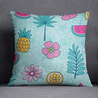 Bonamaison Le Jardin du Lin Kissenh&uuml;llen, Cotton, Mehrfarbig, 45x45