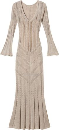 Twinset Femme, Robes, Beige, Taille: 42 FR Robe Midi Col en V