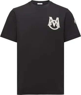Moncler Moncler T-shirt En Coton &Agrave; Monogramme, Homme, Noir, Taille: 3xl