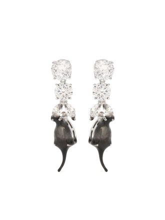 Ottolinger Ohrstecker mit Strass - Schwarz