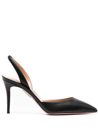 Aquazzura escarpins pointus à bride arrière 90 mm - Noir
