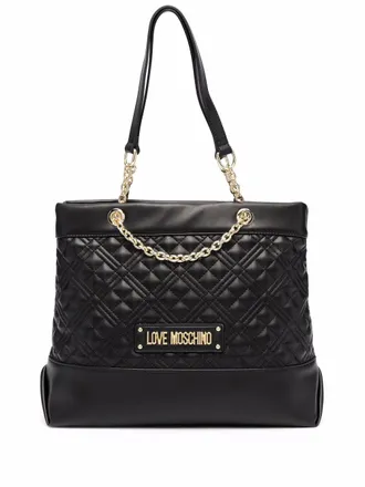 Love Moschino sac &agrave; main &agrave; fini matelass&eacute; - Noir