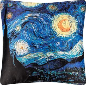 Von Lilienfeld Kissen Kunst Motiv Vincent Van Gogh Sternennacht Dekokissen 40 x 40 cm Sofakissen Deko Haus Wohnzimmer Kissenbezug mit Füllung beidseitig Bedruckt