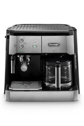 DeLonghi Kombikaffeemaschine BCO 421.S - Kaffeemaschine mit Espresso-Siebträger und Filterkaffee-Funktion inkl. Milchaufschäumdüse, Glaskanne & Wasserfilter-Sy