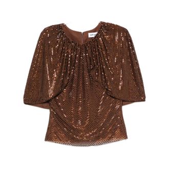 Self Portrait Femme, Blouses et Chemises, Brun, Taille: 38 FR Blouses