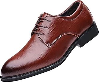 Generic Chaussures Oxfords pour Hommes Confortables, Derby Mens Shoes, Mode &eacute;t&eacute; et Automne en Cuir Talon Bas Bout Pointu Dentelle d&eacute;contract&eacute; Confortable Coul