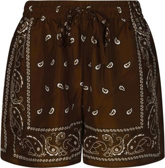 P.A.R.O.S.H. P.a.r.o.s.h., Femme, Shorts, Brun, Taille: 36 FR Bandana Print Shorts
