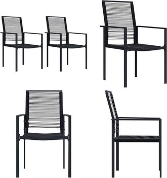 vidaXL Vidaxl - Gartenst&uuml;hle 2 Stk. pvc Rattan Schwarz - Gartensessel - Gartenst&uuml;hle - Balkonm&ouml;bel - Esszimmergarnitur - Rattan M&ouml;bel - Home & Living