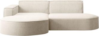 KAISER Ecksofa Designer MODENA STUDIO stoff Dicker cord Poso Ecru Links
