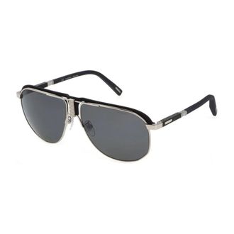 Chopard Homme, Accessoires, Gris, Taille: 62 MM Lunettes de Soleil en Métal Argenté avec Verre Gris