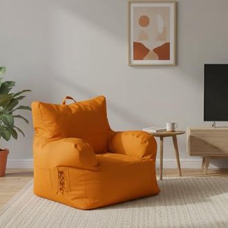 Talamo Italia Dmora Gepolsterter Sessel mit Armlehnen, Farbe Orange, Ma&szlig;e 80 x 80 x 80 cm